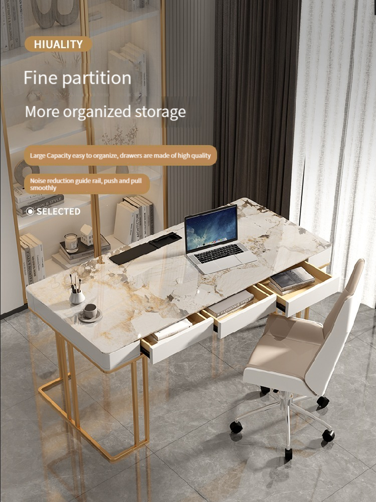 Light luxury desk, simple modern office desk, small apartment rock ...