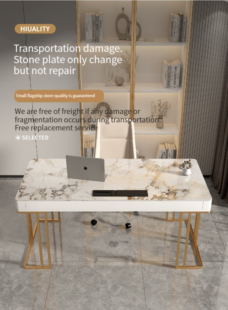 Light luxury desk, simple modern office desk, small apartment rock ...