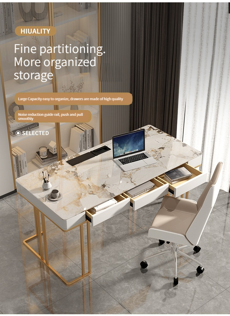 Light luxury desk, simple modern office desk, small apartment rock ...