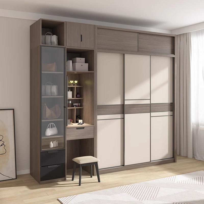 Pre order 】 Wooden Moon sliding door wardrobe, bedroom, small unit ...
