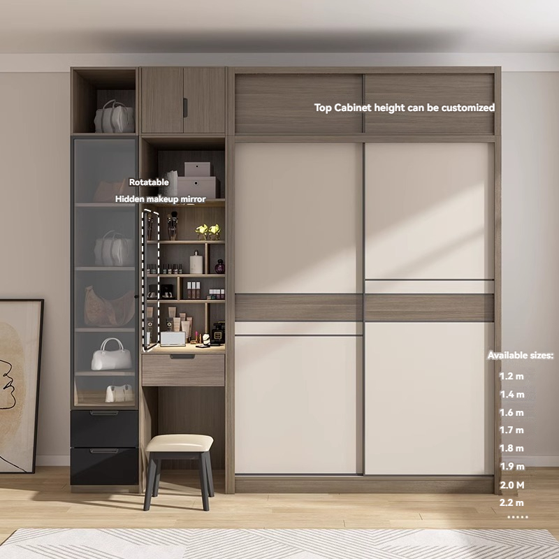 Pre order 】 Wooden Moon sliding door wardrobe, bedroom, small unit ...