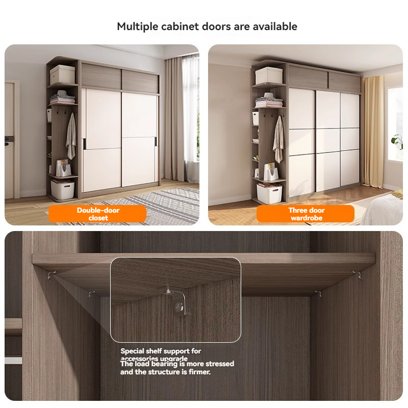 Pre order 】 Wooden Moon sliding door wardrobe, bedroom, small unit ...