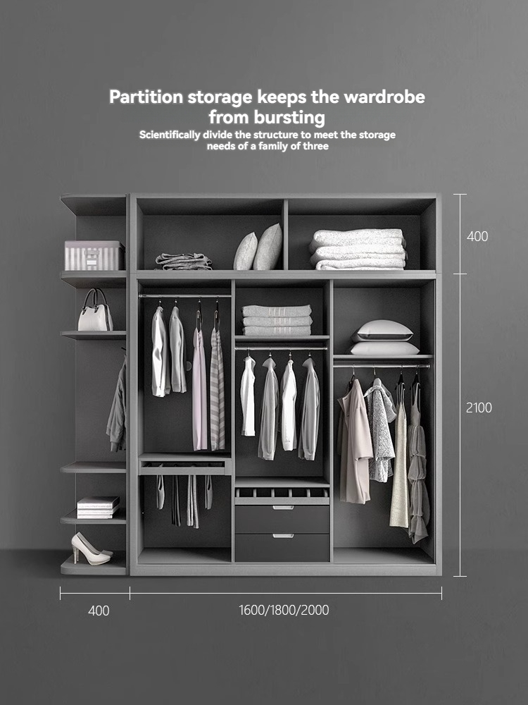 Pre order 】 Wooden Moon Nordic Sliding Door Wardrobe Simple Modern ...