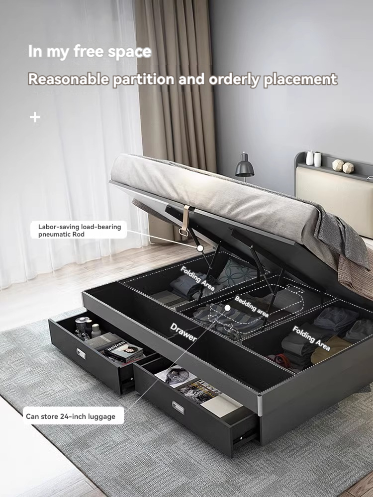 Pre order 】 Wooden Moon Storage Bed Master Bedding Double Bed Modern ...