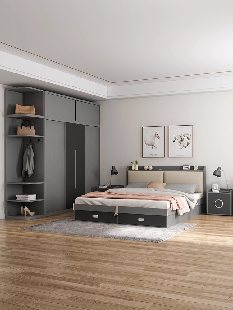 Pre order 】 Wooden Moon Nordic Sliding Door Wardrobe Simple Modern ...