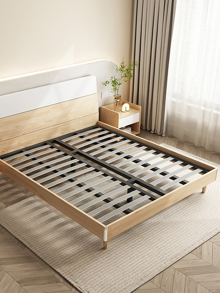 Pre order 】 Wooden Moon Double Bed Modern Simple Master Bedroom Storage ...