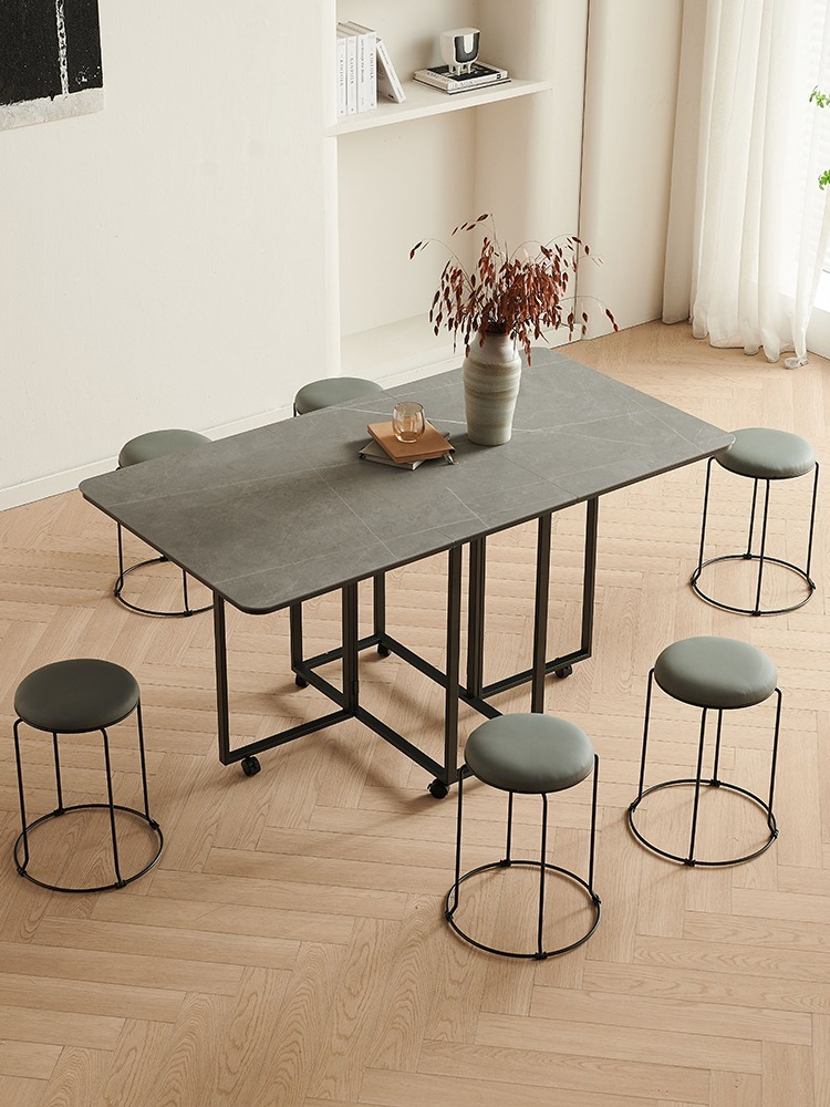 Nordic folding dining table, small household light luxury rectangular ...