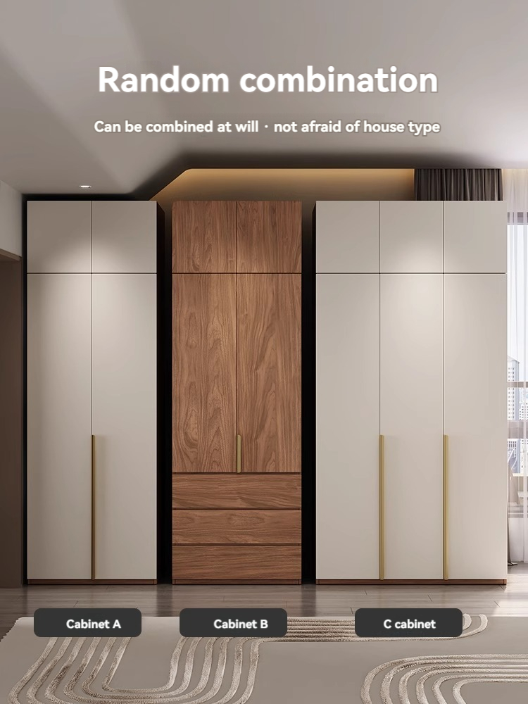 [Pre-order] 2-7 Doors Wardrobe Combinations (Walnut and Off-White ...